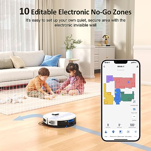 Lubluelu Robot Vacuum and Mop Combo 3000Pa, 2 in 1 Robotic Vacuum Cleaner, Lidar Navigation Laser, 5 Editable Map,10 No-go Zones, App/Alexa, Intelligent Vacuum Robot for Pet Hair, Carpet, Hard Floor