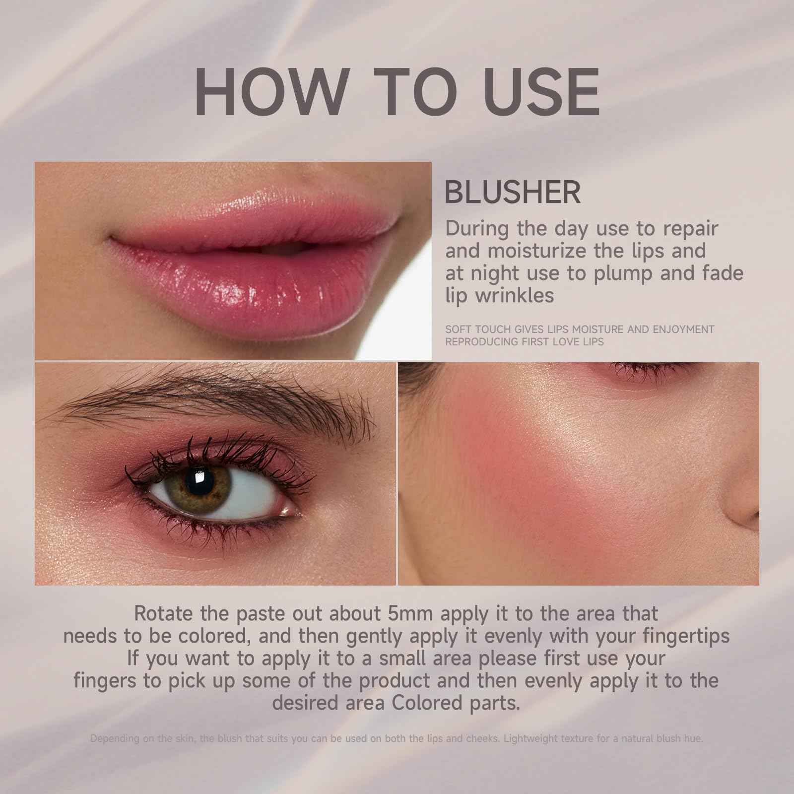 Easilydays Color Changing Blush Stick, Cream Blush for Cheeks & Lips, Dewy & Natural Nude Finish, PH Changing Moisturizing Blush Rouge, Waterproof Blusher Gel for Cheeks, Eyes, Lips, Brightening Balm, Lightweight & Long-Wearing