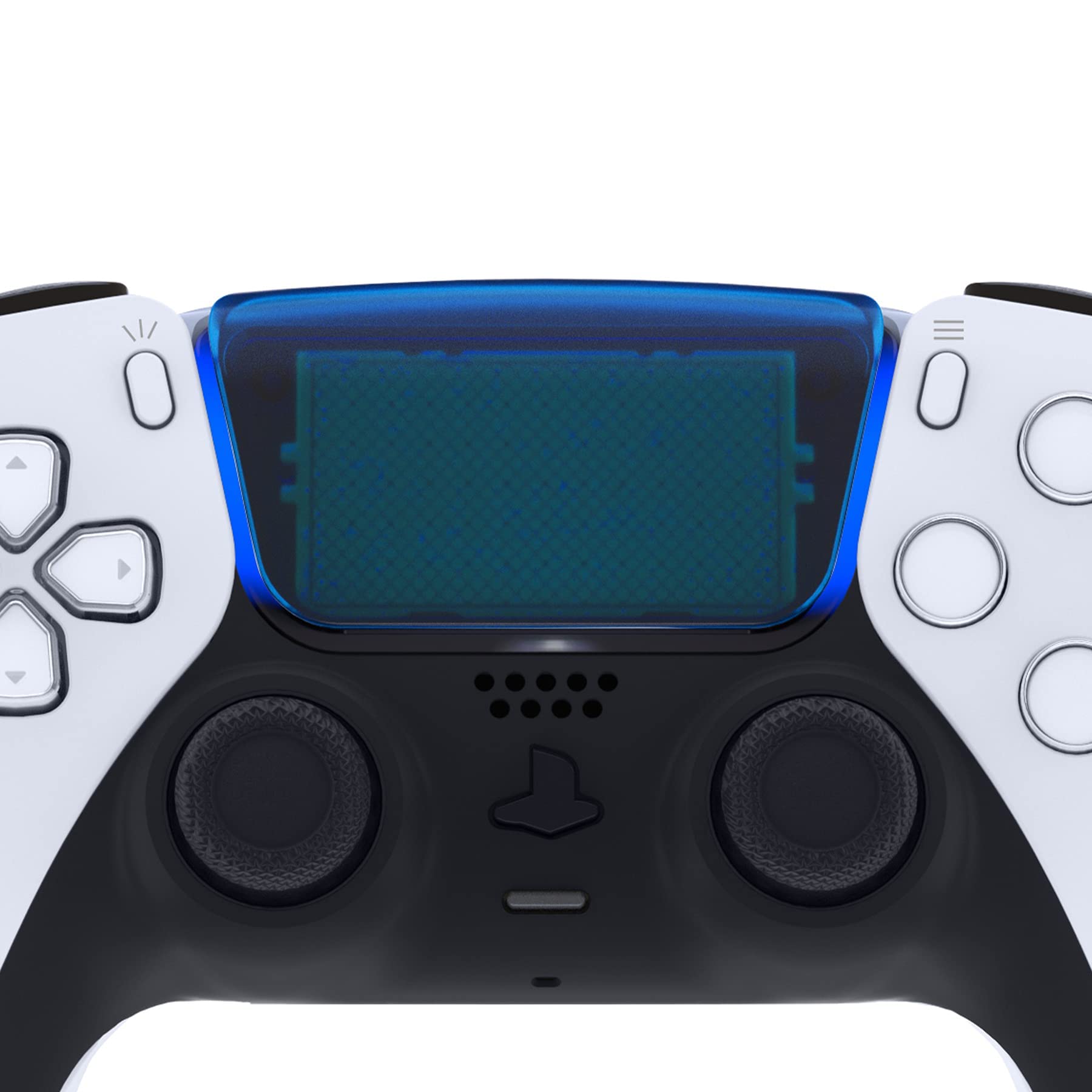 eXtremeRate Chrome Blue Glossy Replacement Touchpad Cover Compatible with ps5 Controller BDM-010 & BDM-020, Custom Part Touch Pad with Tool Compatible with ps5 Controller - Controller NOT Included