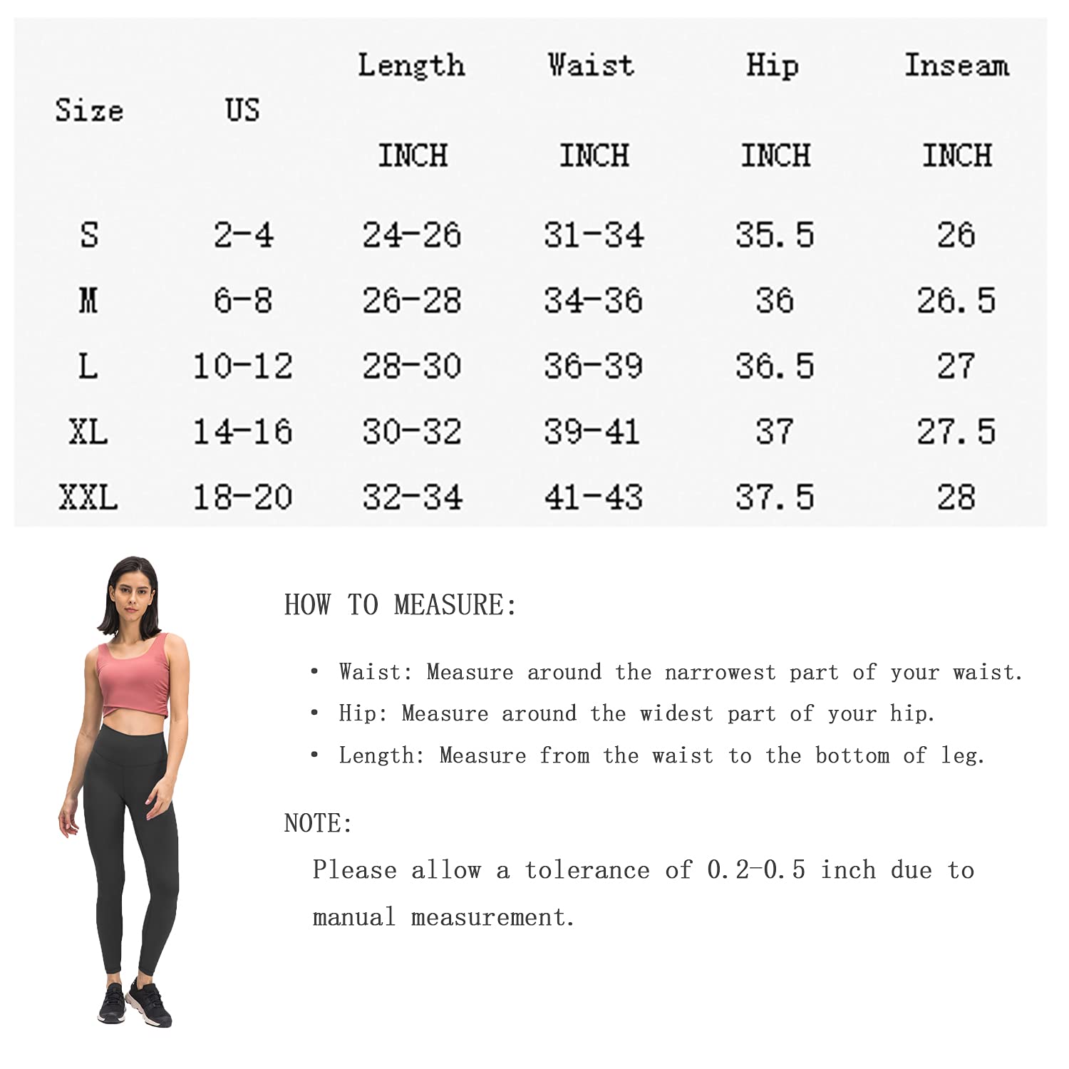 DUSUNCOM Women's High Waist Yoga Pants, Buttery Soft Tummy Control Workout Tights Running Sport Leggings, 4 Way Stretch Black