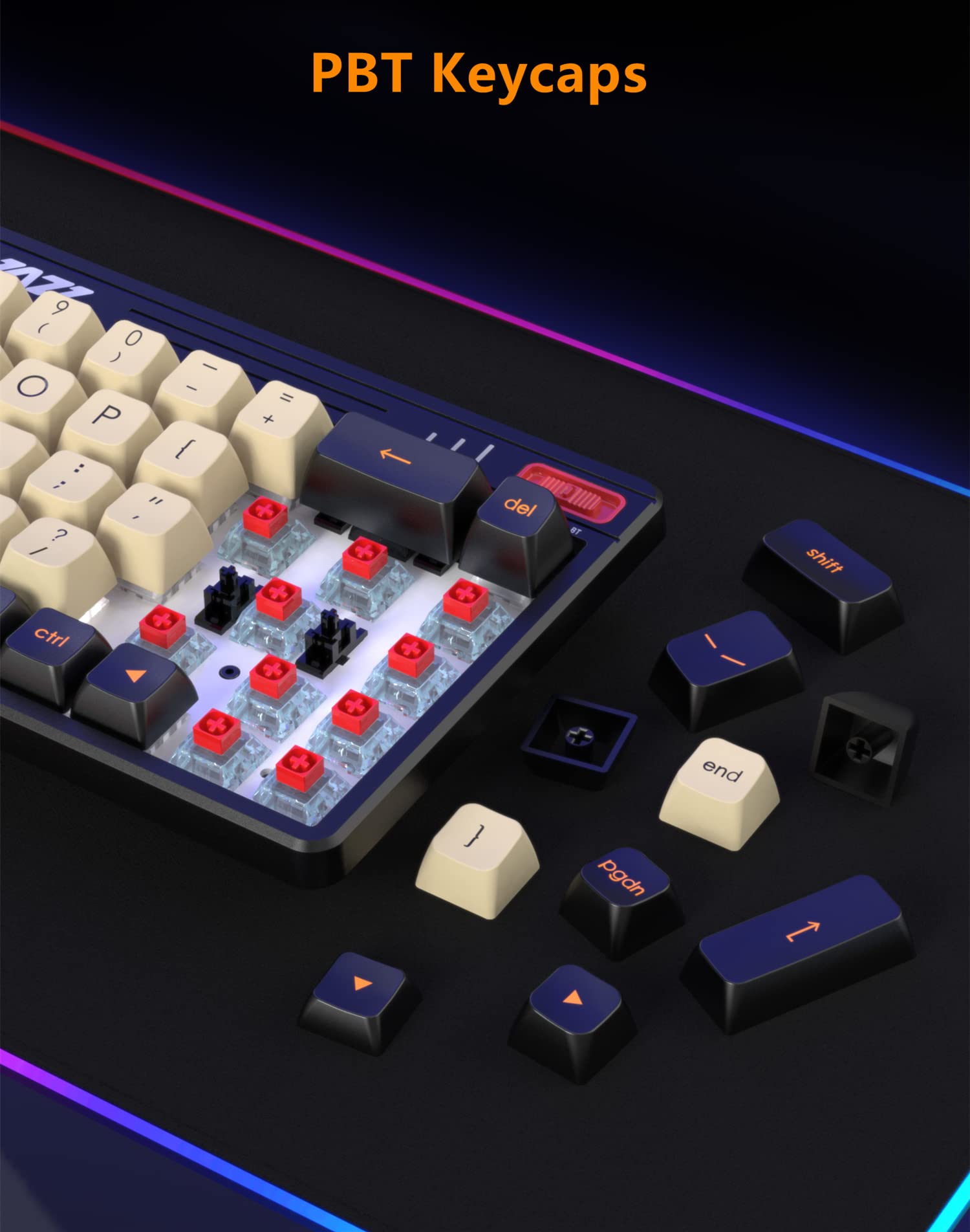 FIRSTBLOOD ONLY GAME. B21 Wireless Bluetooth/USB Retro Mechanical Gaming Keyboard, Compact 68 Keys, Cherry Brown Switch, PBT SP Spherical Keycap, 4000mA Battery, for MacOS/iPadOS/Windows 10/11