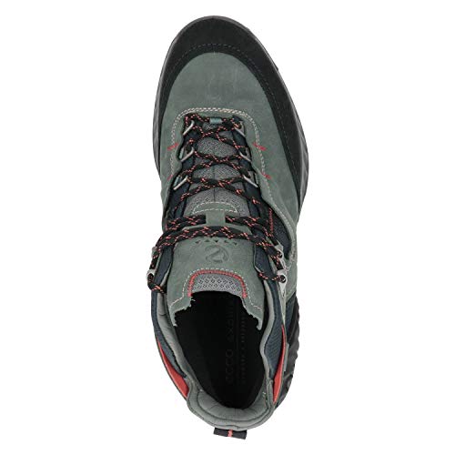 ECCO Men's Exohike High Gore-TEX Waterproof Hiking Boot, Black/Lake Nubuck, 12-12.5