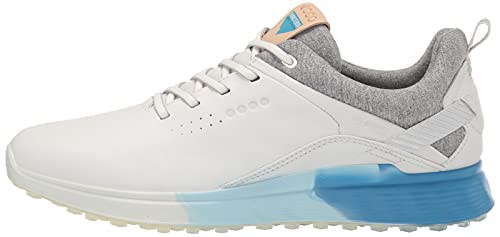 ECCO Men's S-Three Gore-TEX Golf Shoe, White/Blue, 8-8.5