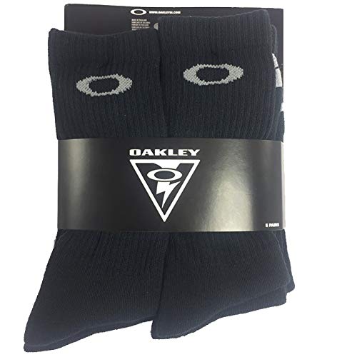 Oakley Mens 5-pack Crew Sock, Black, Medium US