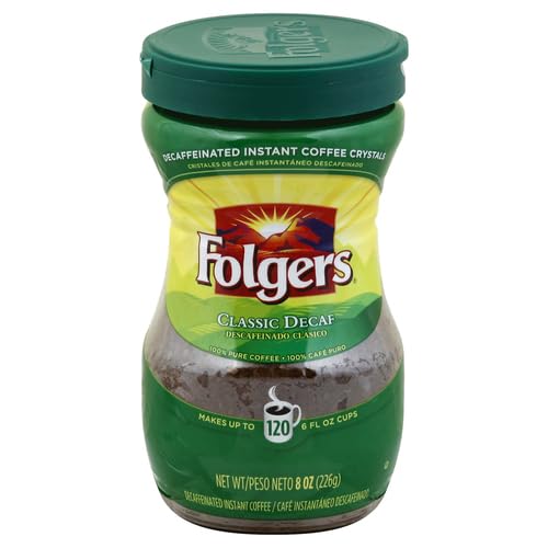 Folgers Classic Decaf Instant Coffee, 8 Ounce