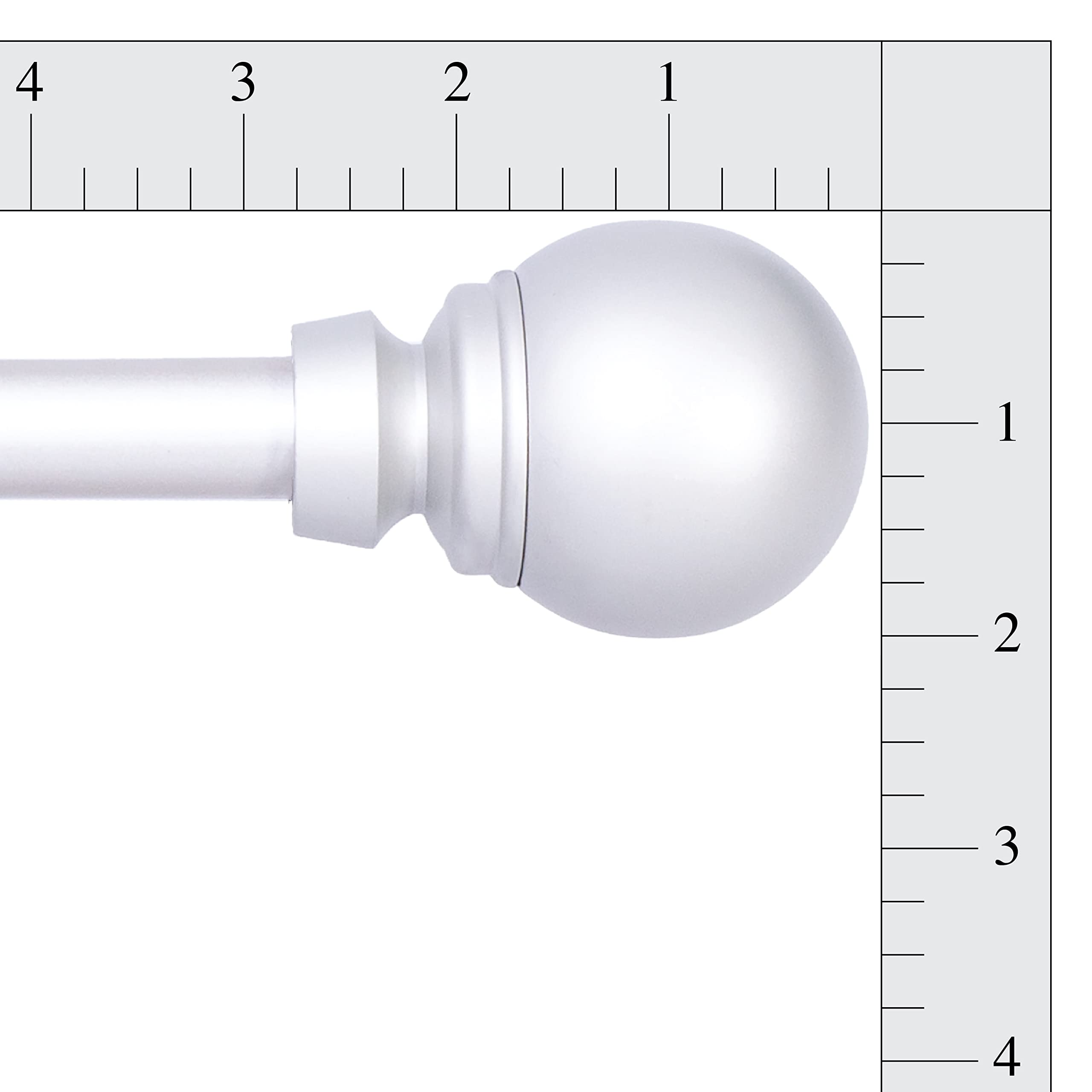 INTERIOR LIVING AZ71830US End Curtain Rod, 28-48", Satin Nickel