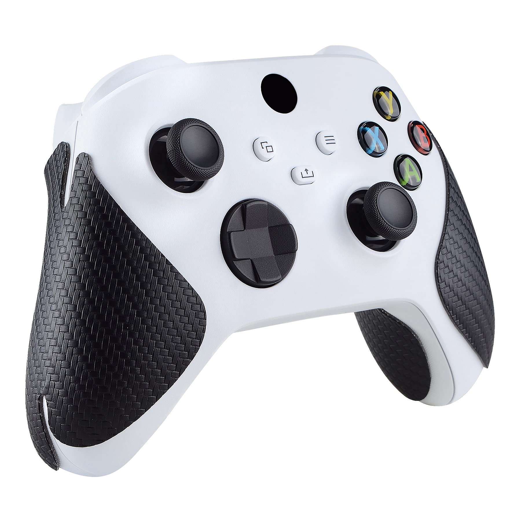 eXtremeRate PlayVital Anti-Skid Sweat-Absorbent Controller Grip for Xbox Series X/S Controller, Professional Textured Soft Rubber Pads Handle Grips for Xbox Series X/S Controller - Carbon Fiber