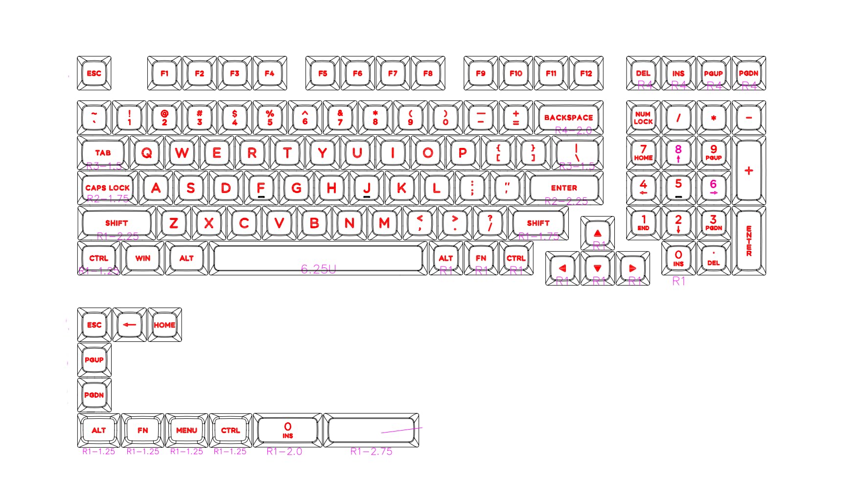 GK GAMAKAY 138 Keys Transparent PC Keycaps Set, KCA Profile Keycaps for LK67 TK68 TK75 CK68 MK61/87/98/104/108 Layout MX Gateron Kailh Switch Mechanical Gaming Keyboard (Clear Style)