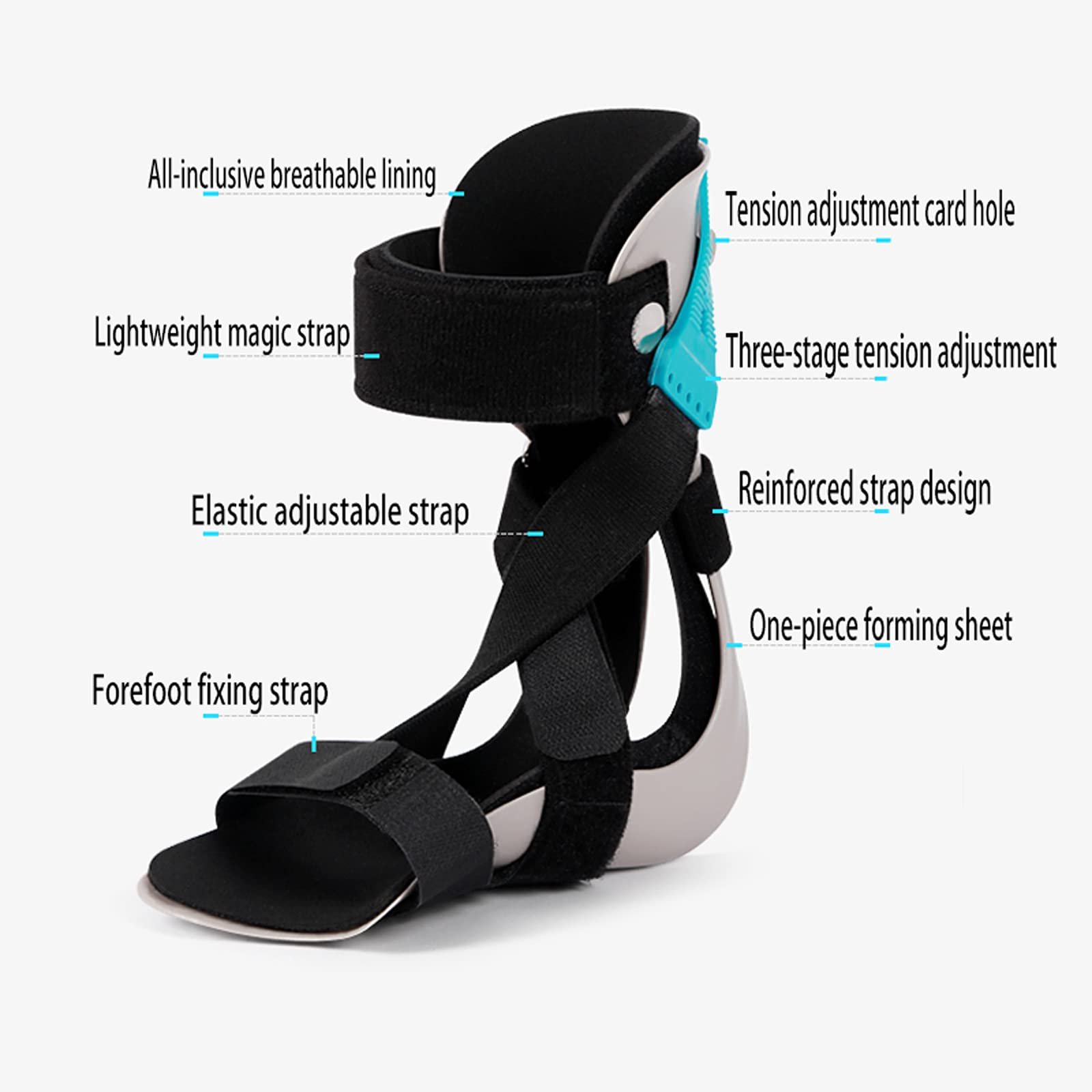 DXDUI Ankle Orthopedic Brace Foot Varus Orthopedic Shoes Adjustable Ankle Joint Brace Fixed Breathable Highly Elastic for Ankle Injury Sprains Fractures,Right,M