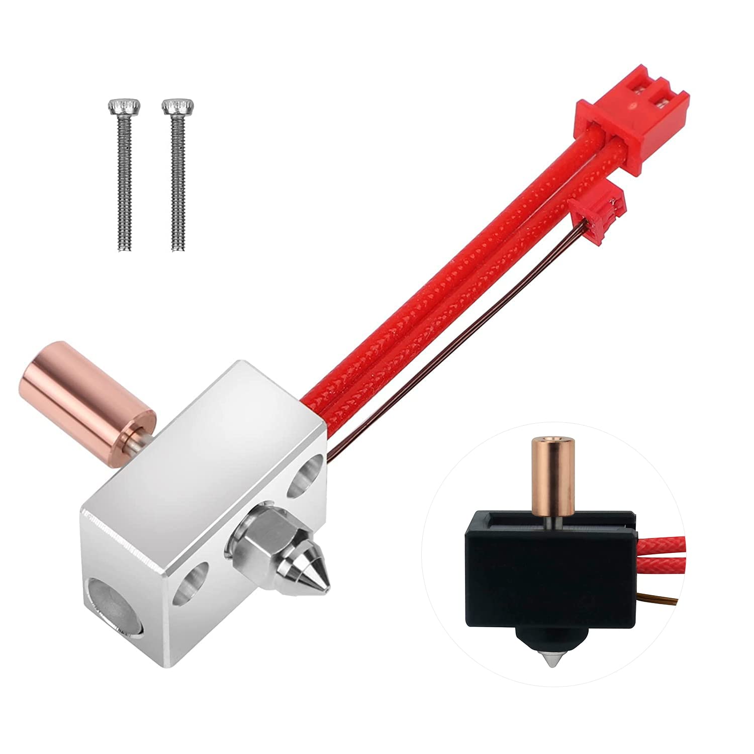 Creality Official Sprite Extruder Upgrade Heater Block Kit High Temperature Pro 300â Titanium Heatbreak Plated Copper Nozzle Compatible with Creality Ender 3 S1/Ender3 S1 Pro/CR10 Smart Pro