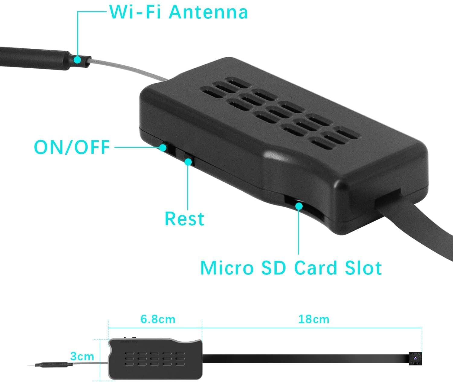 SpyShop WiFi Camera Module Wireless Hidden Camera WiFi Mini Cam HD 1080P DIY Tiny Cams Small Nanny Cameras Home Security Live Streaming Through Android/iOS App Motion Detection Alerts