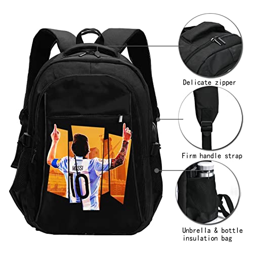 Luja Dling #10 Messi 2023 Adult Backpacks Bag Laptop Bag Bookbag Usb Backpack 17 Inch For Daily
