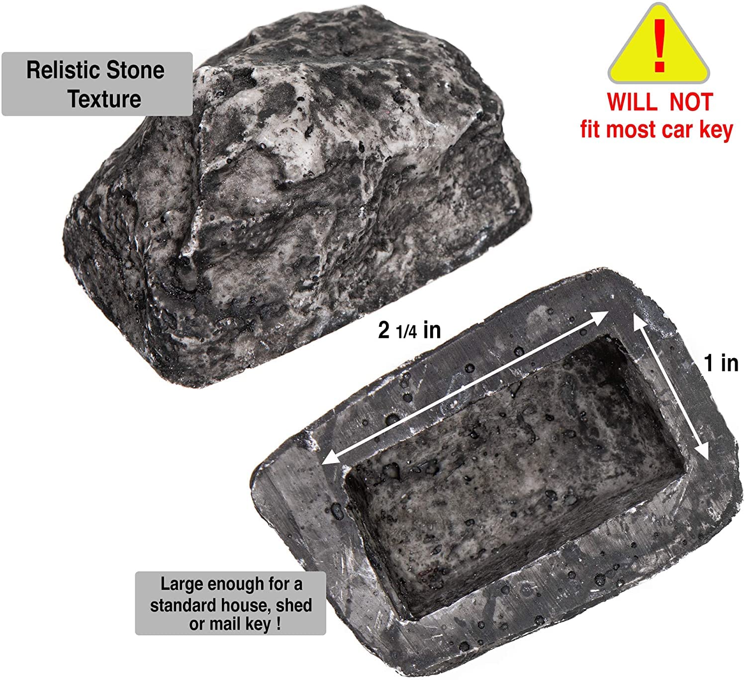 FingerLakes Hide-A-Spare Key Fake Rock - Looks, Feels & Weighs Like Real Stone - Safe for Gardens, Yards, Geocaching