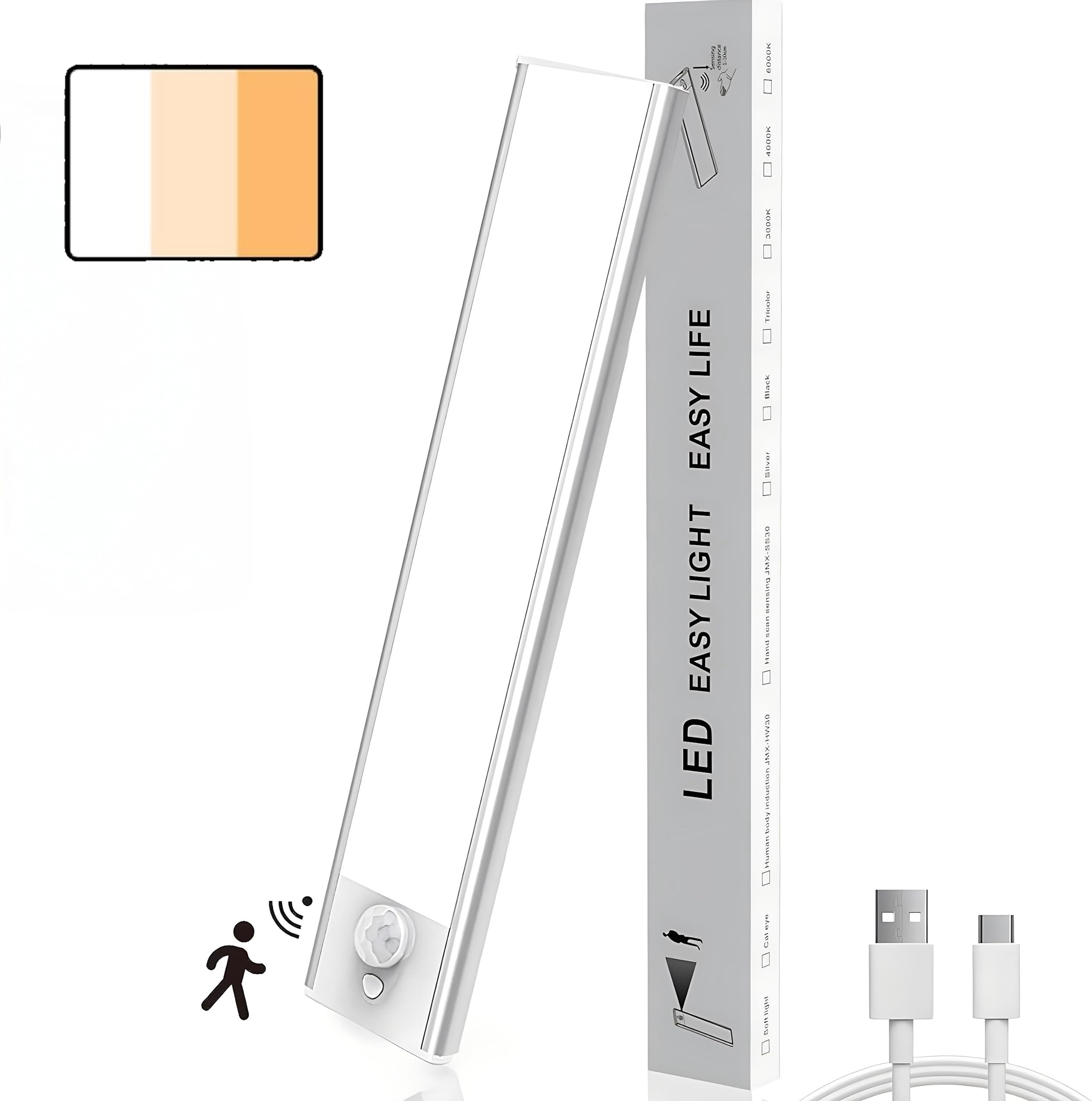EAUTOR Under Cabinet Lights Motion Sensored β 126 LED Closet Lights Rechargeable Led Light Strip Motion Sensor Closet Lights Stick-On Magnetic Led Under Cabinet Lighting