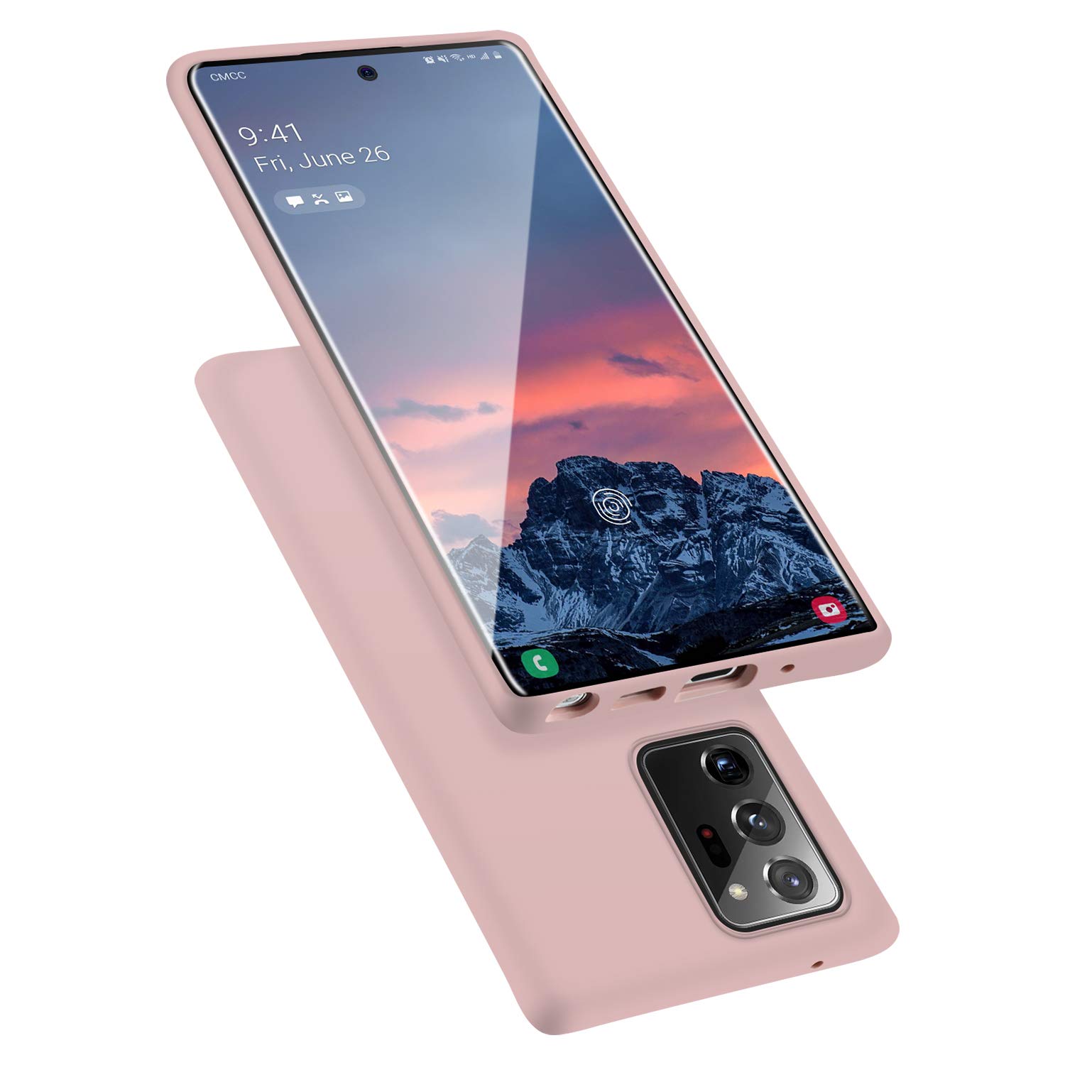 E Segoi Samsung Galaxy Note 20 Ultra Case, Liquid Silicone Gel Rubber Shockproof Case Soft Microfiber Cloth Lining Cushion Compatible with Samsung Note 20 Ultra 6.9inch (Pink Sand)