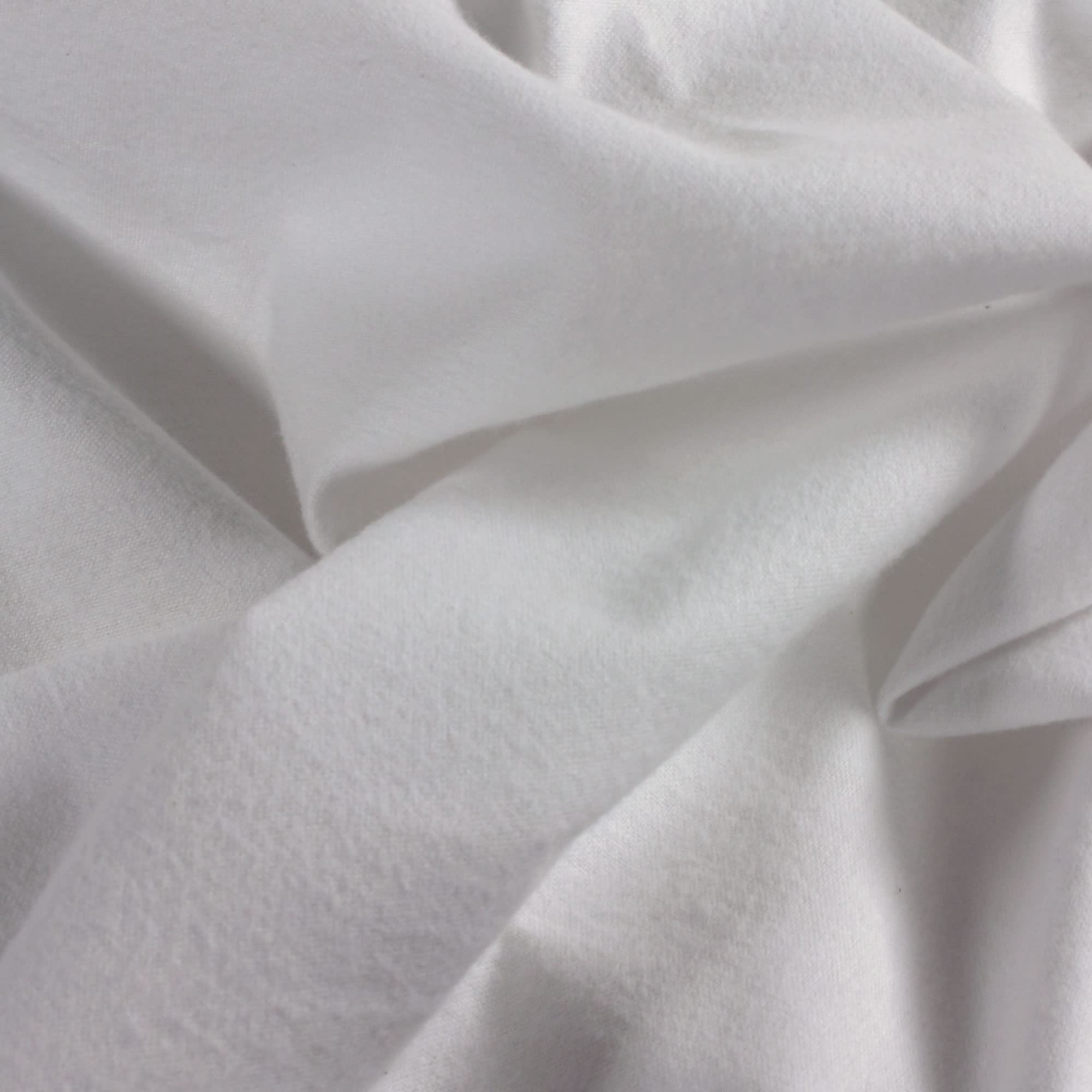 Organic Cotton Flannel (2 Yards, Pre-Cut), Bleached White, 60 Inches Wide, GOTS Certified 100% Natural Organic Cotton, Medium Weight 4.7 Ounces Per Square Yard