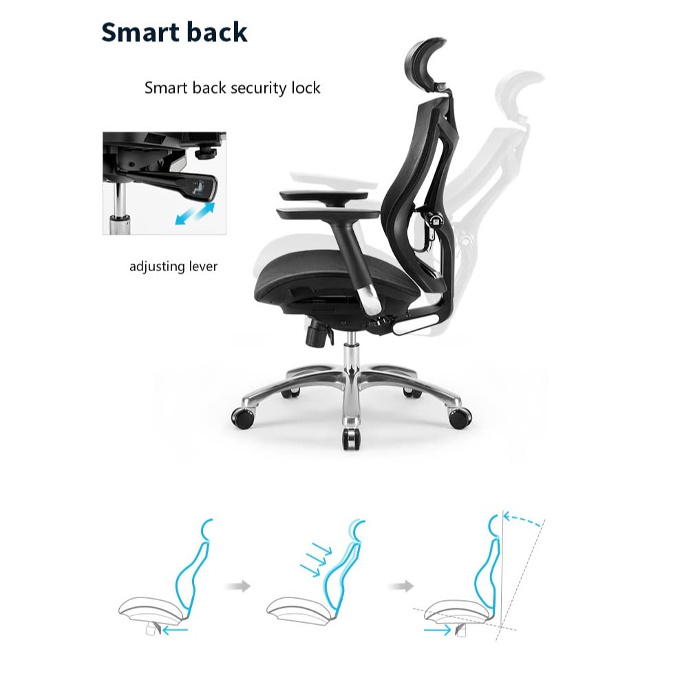 LUKEO Ergonomic Computer Chair Home Waist Engineering Office Chair E-Sports Seat Human Design Multi-Function Adjustment