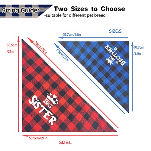 Plaid Dog Bandanas for Small Medium Large Dogs, 1PC Adjustable Dog Triangle Bibs Kerchief Cotton Scarf Pet Bandanas Supplies for Christmas Halloween Wedding Party