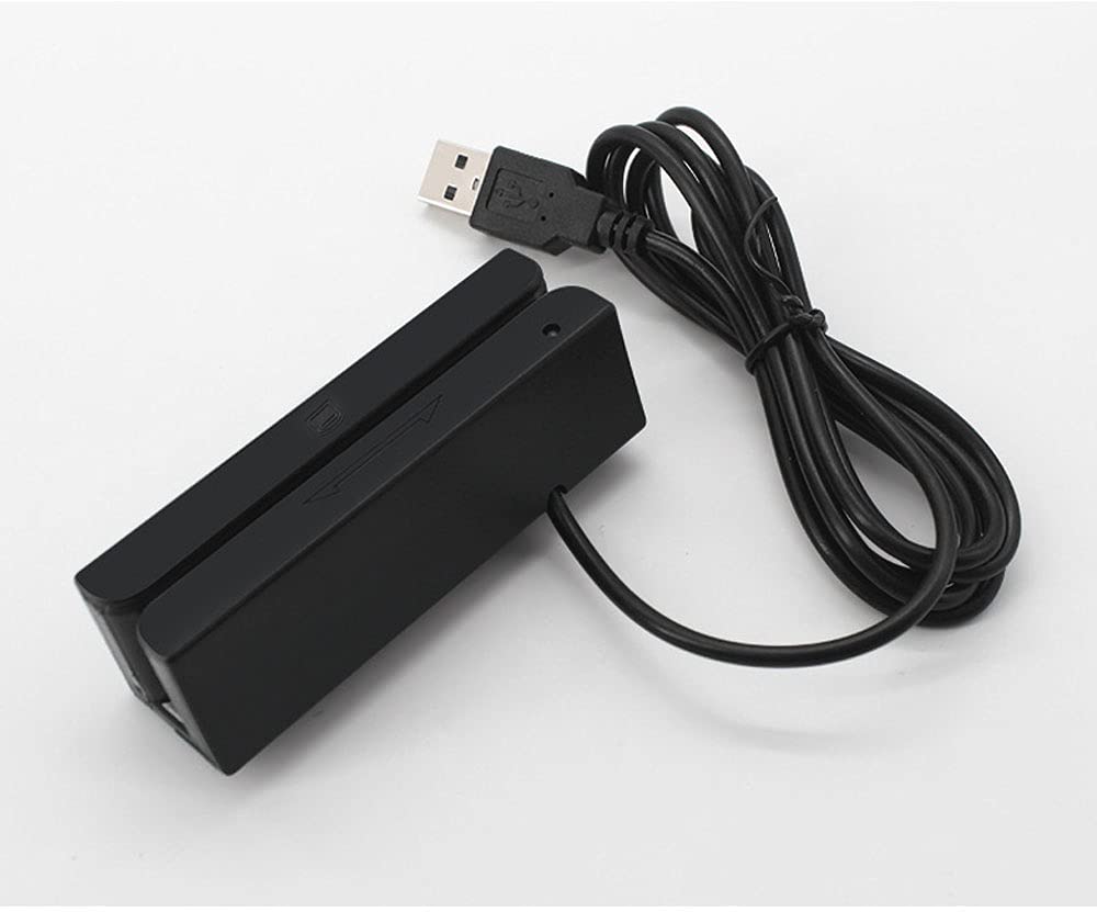 Magnetic Stripe Card Reader, USB 3-Track Mini MSR Card Reader Swiper for Access Control POS System Cashier Registry