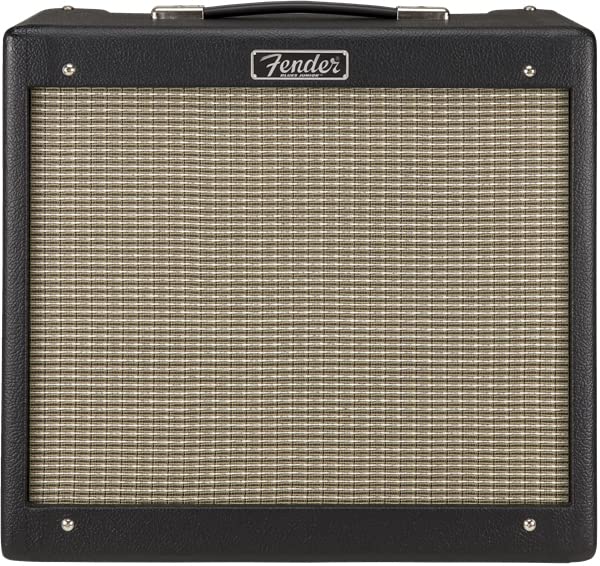 Fender Blues Junior Guitar Amplifier - Lacquered Tweed Bundle with Instrument Cable, Amperstand Guitar Cradle, Tuner, and Austin Bazaar Exclusive 24-Pack Picks