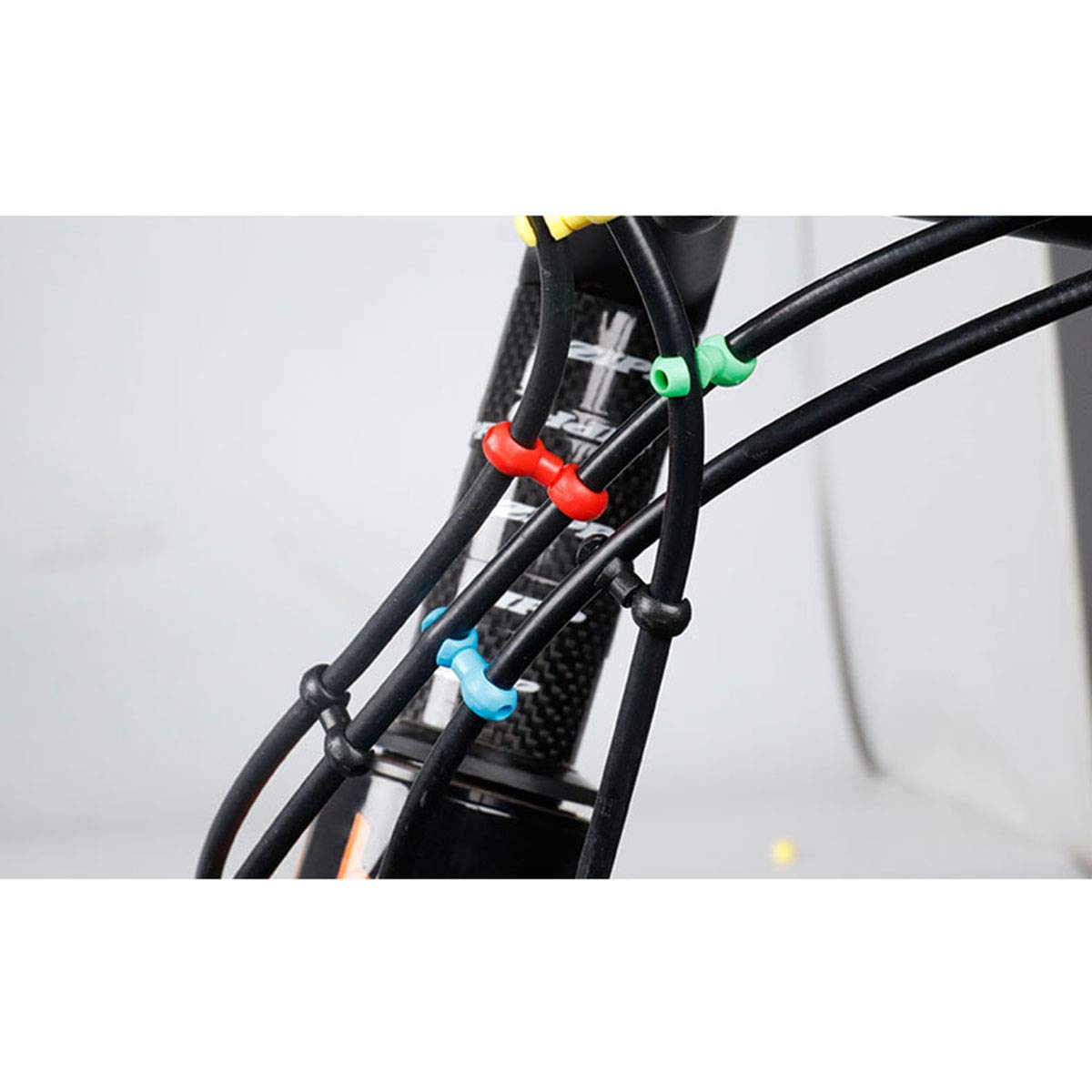 E-outstanding 12pcs Bike MTB Brake Gear Housing Fixing Holder Guide S Style Buckle Clips Blue Bicycle Cable Clips Rotating S-Hook Organizer