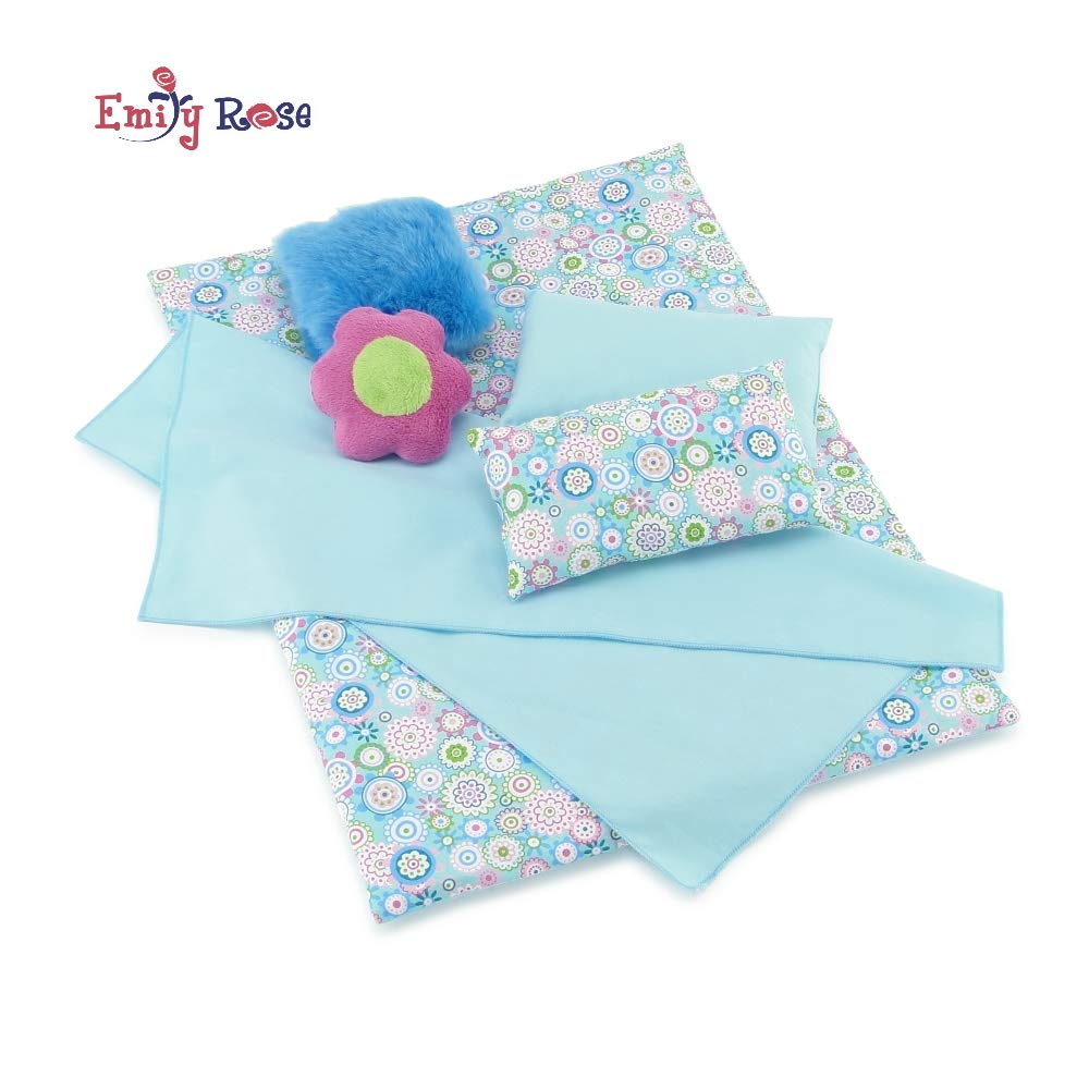 Emily Rose 18 Inch Doll Bedding Accessories Set, Reversible Baby Doll Blankets and Accessories | Fits 18" Doll Beds, Bunkbeds, Cribs, and Cradles, Designed in The USA