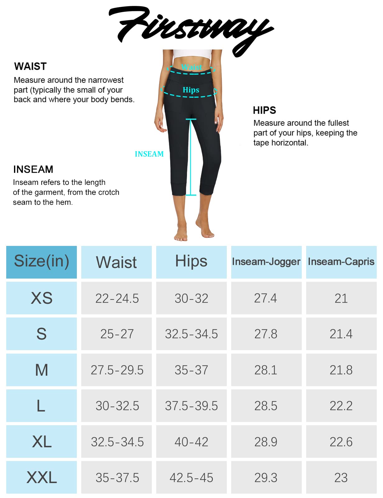 FIRST WAY Women's Buttery Soft Yoga Jogger Pants Capris High Waist with Pockets Lightweight Running Sweatpants Lounge Black M