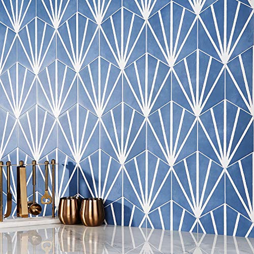 Eclipse Ray Blue 8" Hexagon Porcelain Matte Floor and Wall Tile (16 Pieces 6.03 Sq. Ft. / Box)