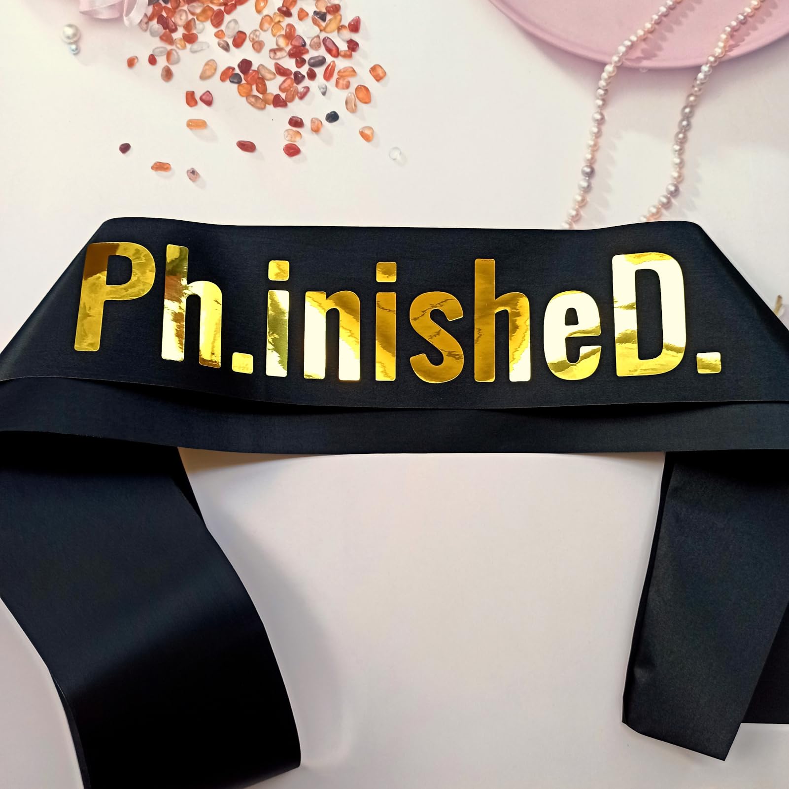 Magnusson's Garden PhD Graduation Sash, Ph.inisheD. Finished Phinally Done Graduation Gift for PhD Grads and Survivors, Class of 2024 Congrats Decor