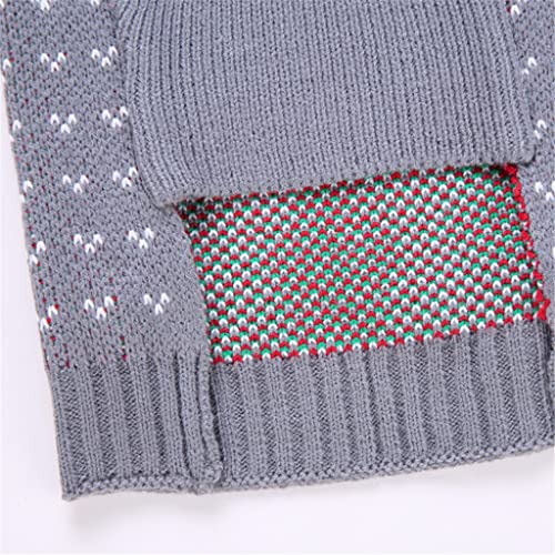 Ornaous Cute Dog Cat Ugly Christmas Sweater, Pet Xmas Elf Knitted Sweater Warm Clothes for Holiday (XXL Size)