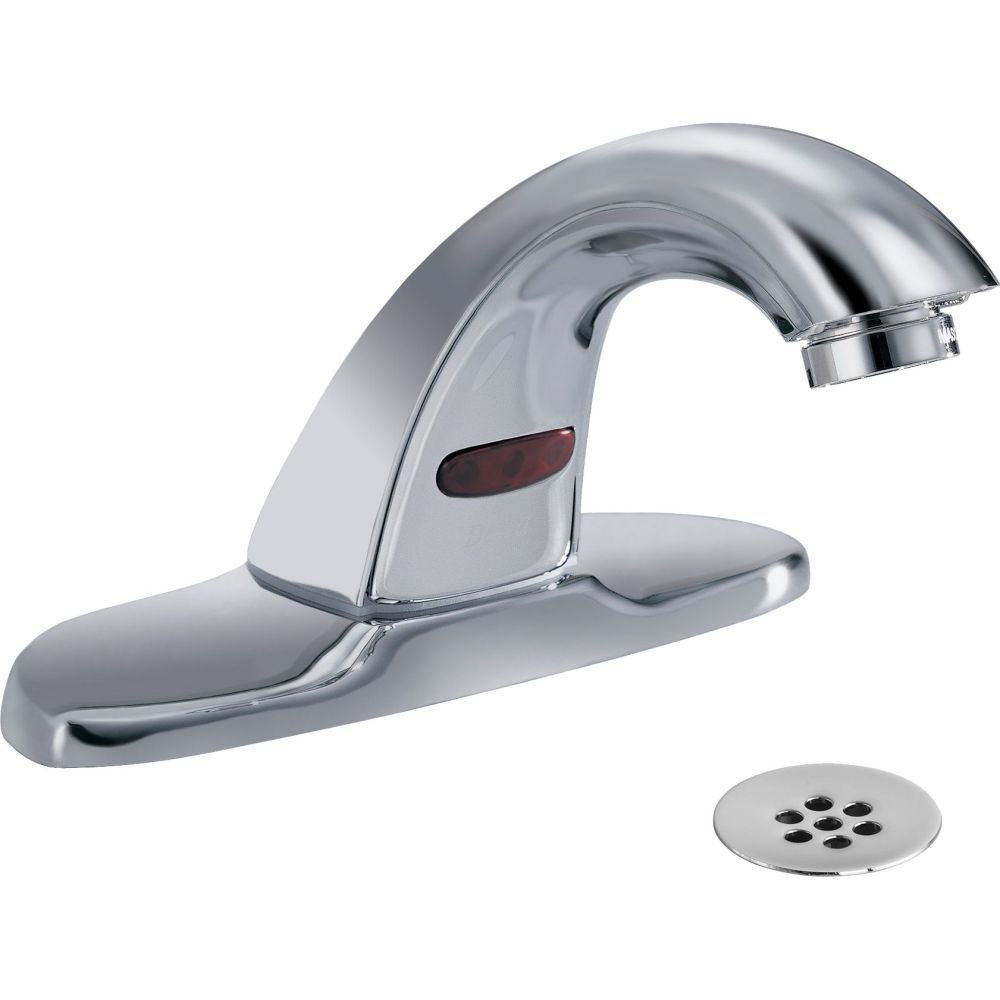 Delta Faucet 591LF-HGMHDF Electronics Battery Electronic Faucet, VR 0.5GPM, Grid Strainer, Chrome,7.05 x 7.55 x 7.05 inches