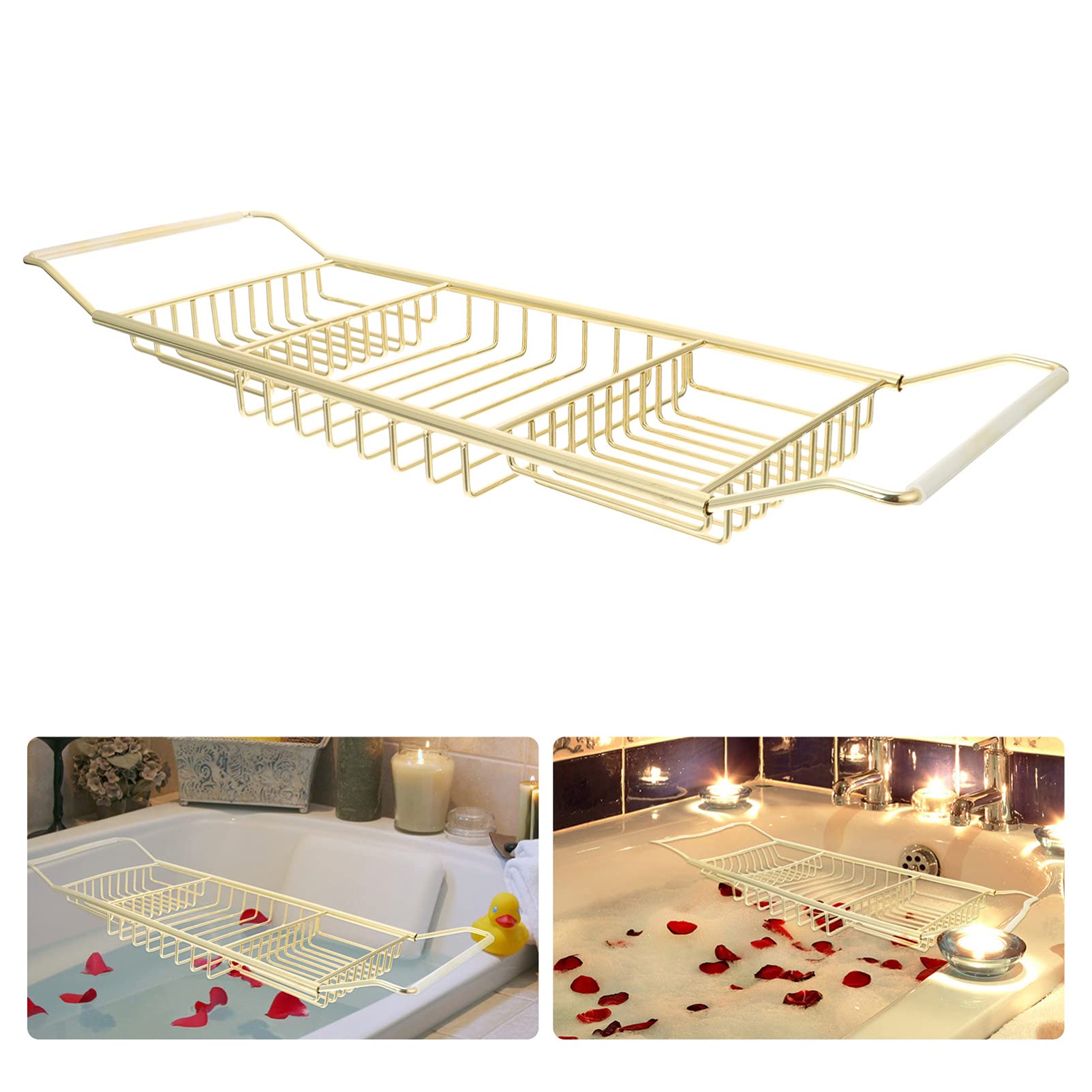 Stainless Steel Shower Tray: European Style Extendable Bathtub Tray for Luxury Bath Stainless Steel Over The Tub Bath Tray for Bathroom Accessories