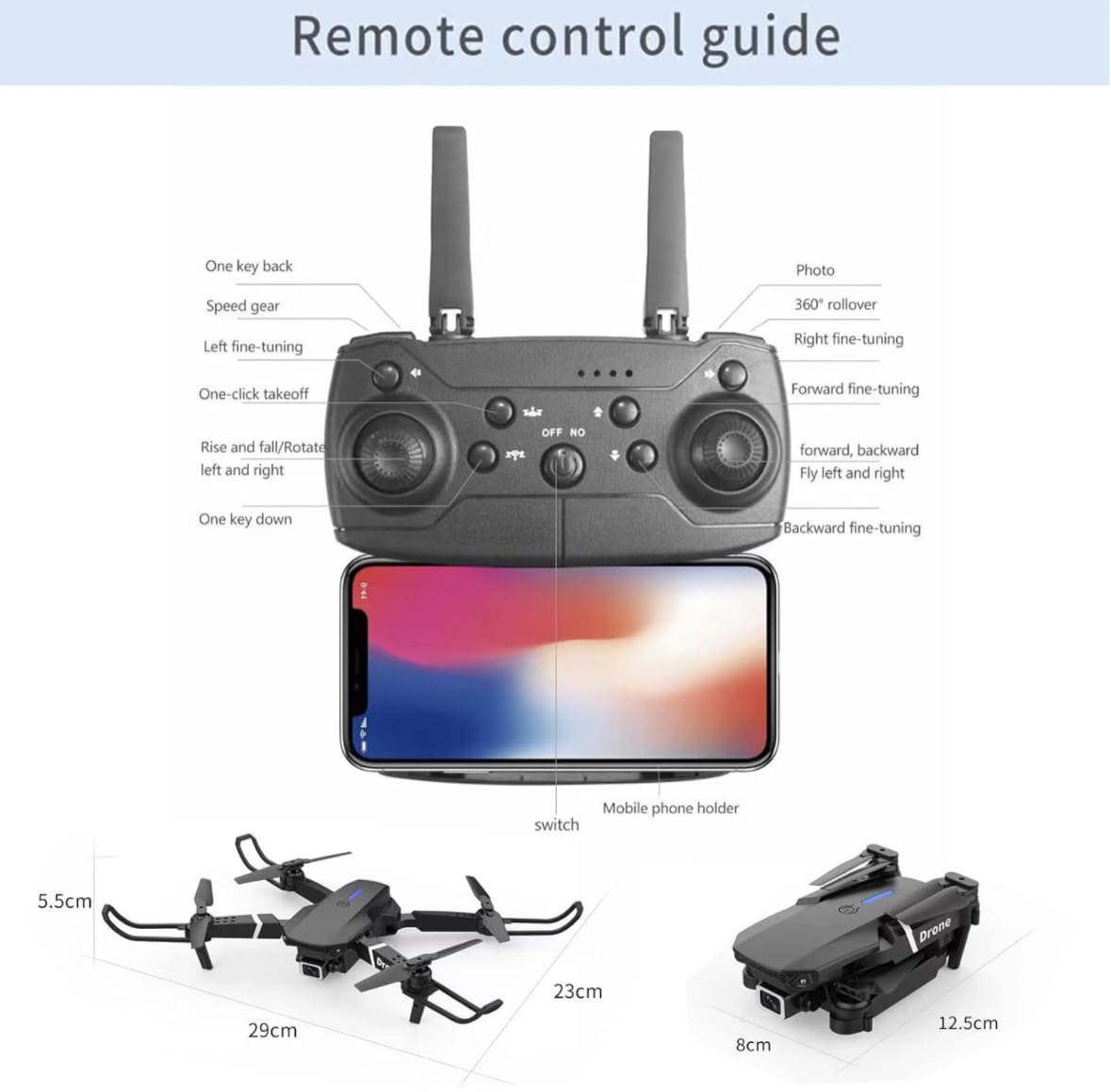 DEVKO 4K Drone With Dual Camera For Adults All Ages Recommended, Foldable RC Quadcopter, FPV Live Video In 4K, Altitude Hold, 360 Degree Flip, Best Drone Bundle
