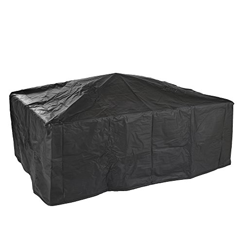Fire Pit Set, Wood Burning Pit -Includes Screen, Cover and Log Poker- Great for Outdoor and Patio, 37Γβ Marble Tile Rectangular Firepit by Pure Garden
