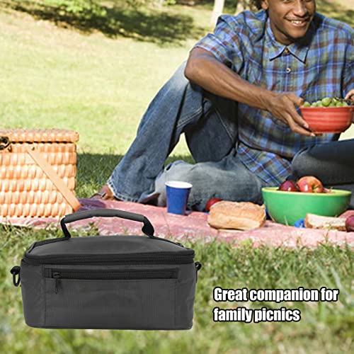 Food Warming Tote, Control Temperature Portable Portable Mini Oven Oxford Cloth Heat Preservation for Home (Black)