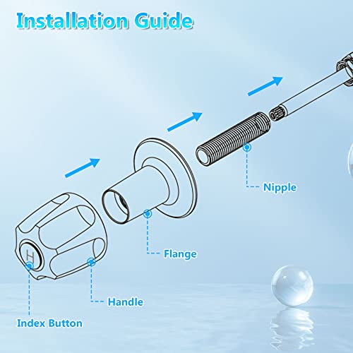 Enhon Faucet Repair Kit Compatible with Price Verve 3 Handle Tub Shower Faucet, 3-Handle Shower Hot/Cold/Diverter Knob Replacement for Remodeling Trim (Chrome)