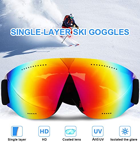 DPLUS Frameless Ski Goggles, UV-400 Protection Goggles Snow Goggles Winter Goggles Motorcycle Goggles Snowboard Snowbike Goggles(RED)