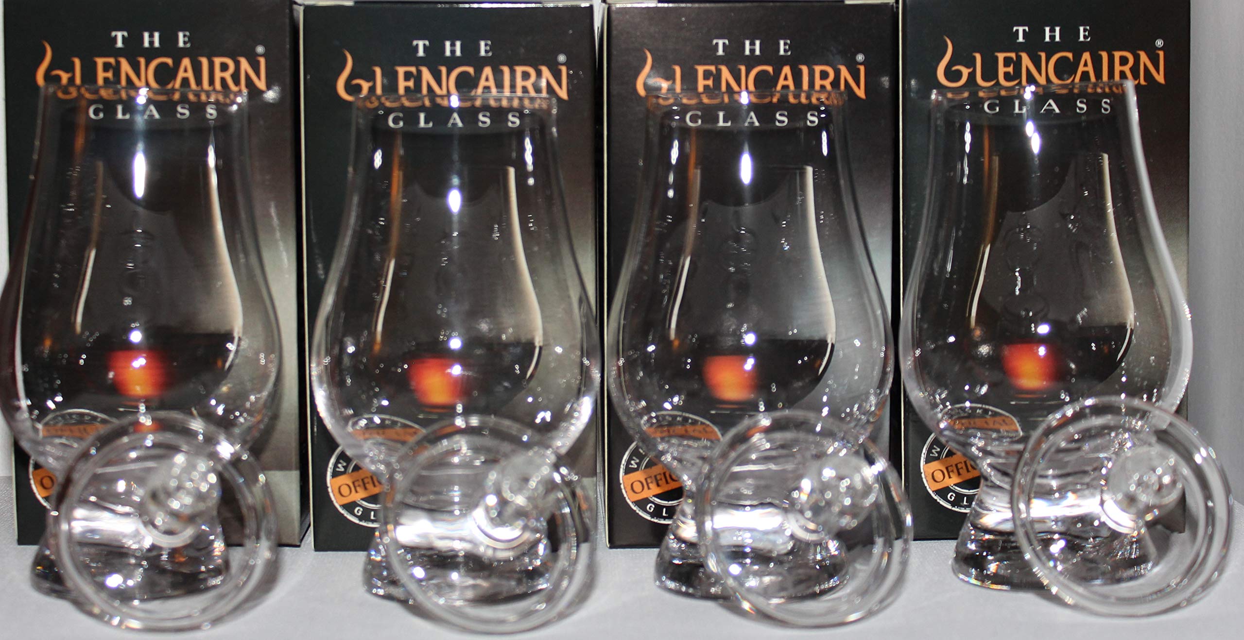 GLENCAIRN Four Official Whisky Glasses With Four Ginger Jar Tops