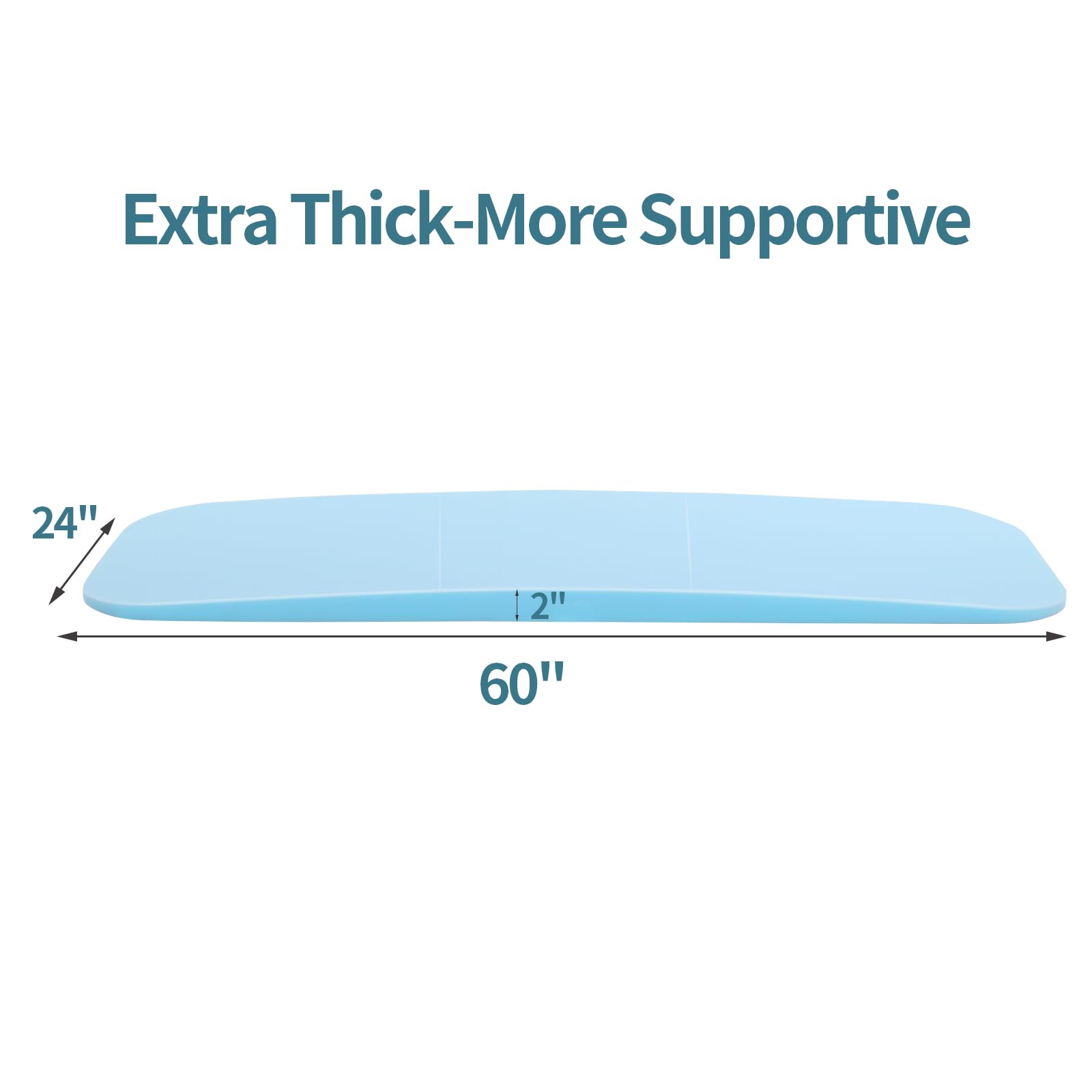 HOMBYS High Density Mattress Sag Support Memory Foam Under Mattress Support Pad to Fix Saggy Beds-Trapezoidal Shape 2 Inches Extra Thick Ideal for Sags Deeper 1 Inch-2 Inch