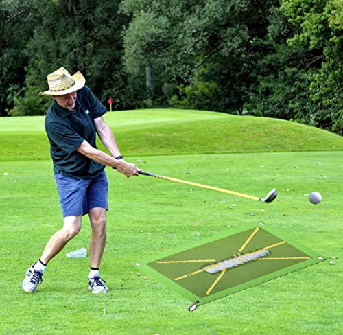 Golf Training Mat for Swing Detection Batting, Golf Swing Mat Trainer Aid Equipment, Golf Hitting Practice Feedback Mat That Shows Swing Path, Analysis Swing Path and Correct Putting Posture