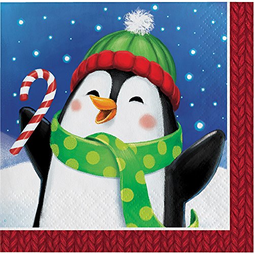 Creative Converting 16-Count Beverage Paper Napkins, Winter Fun