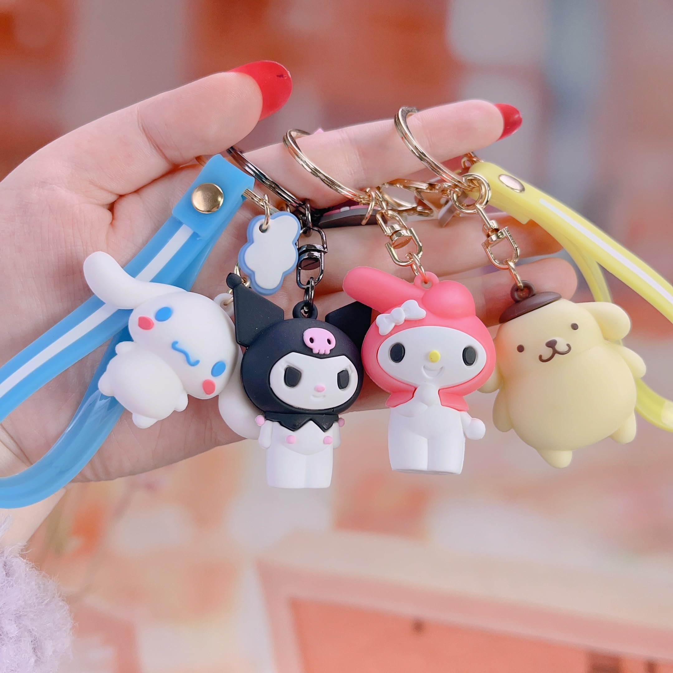 heoc cute Kawaii accessories anime keychain keyring wallet handbag car accessories cute keychain 5/7Pcs (Multicolor 7P)
