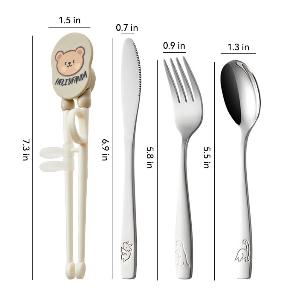 MAIYUANSU Toddler Utensils Spoons Forks Knifes 3 Pieces Stainless Steel Silverware Sets Dishwasher Safe