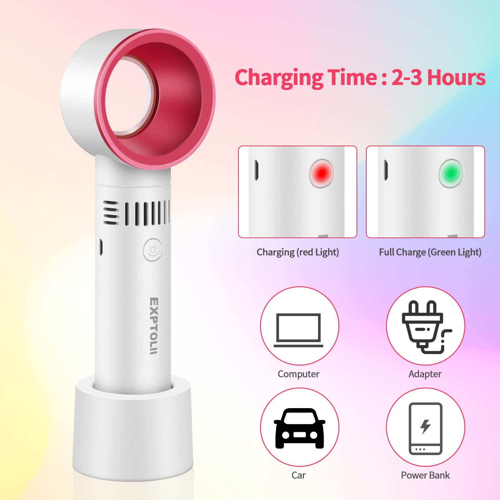 Eyelash Fan Dryer with Lash Tweezers, Portable USB Rechargeable Bladeless Mini Fan Handheld Air Conditioning Blower Cooling Dryer for Essential Eyelash Extension Lash Supplies (White)