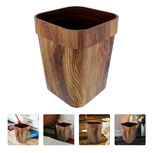 Ipetboom Small Office Desk Trash Can Square Waste Container Bathroom Toilet Paper Bucket Plastic Garbage Can Rubbish Pail Wastebasket for Bathroom Bedroom Kitchen Home Office Dorm Portable Desk