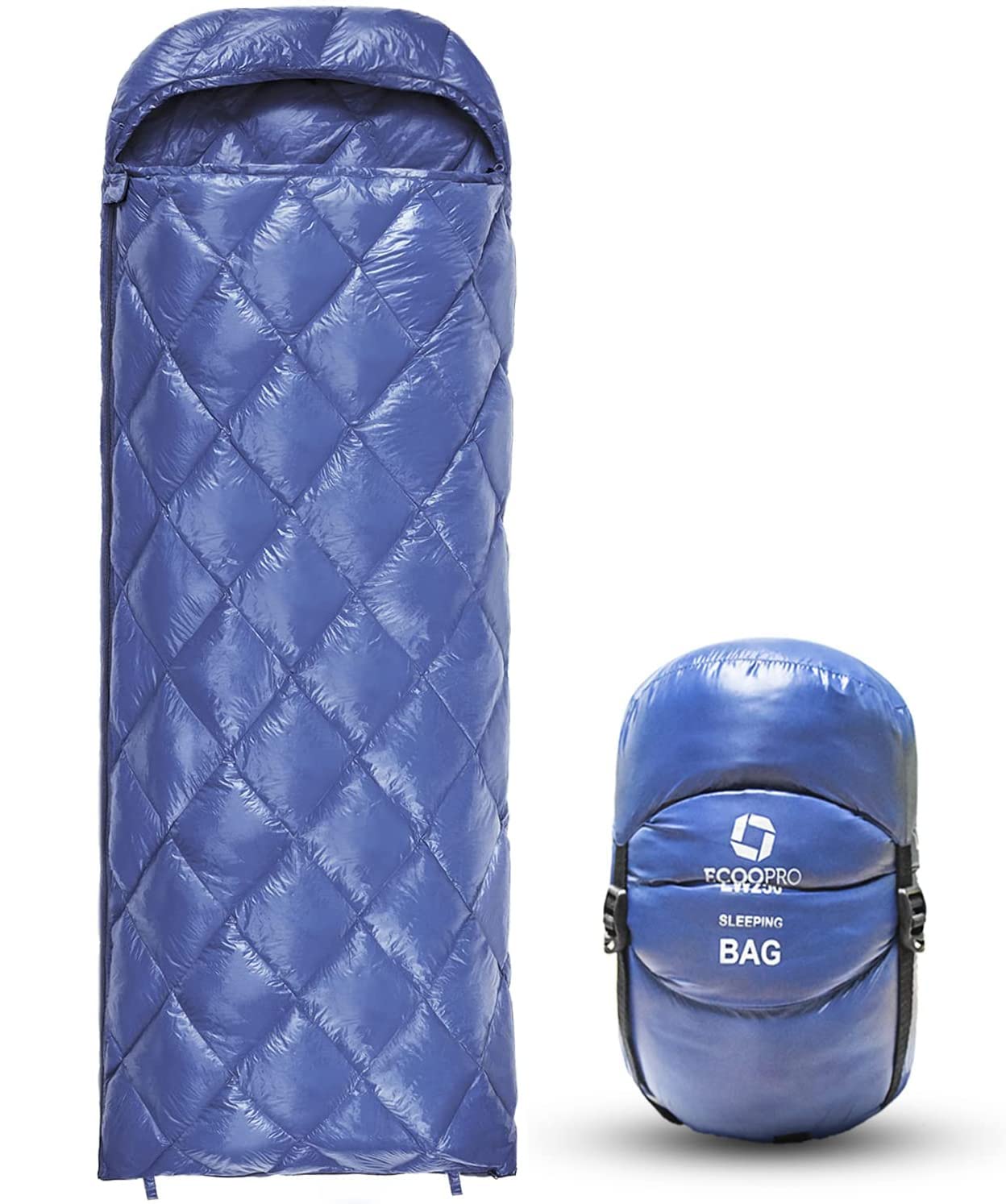 ECOOPRO Down Sleeping Bag, 32 Degree F 800 Fill Power Cold Weather - Ultralight Compact Portable Waterproof Camping Sleeping Bag with Compression Sack for Adults, Teen, Kids