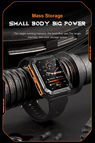 Loluka Military Smart Watch for Men Answer/Make Calls Heart Rate Sleep Tracker 1.83" Touch Screen Mens Smartwatch for Android iOS Phones Tactical Pedometer Fitness Watch