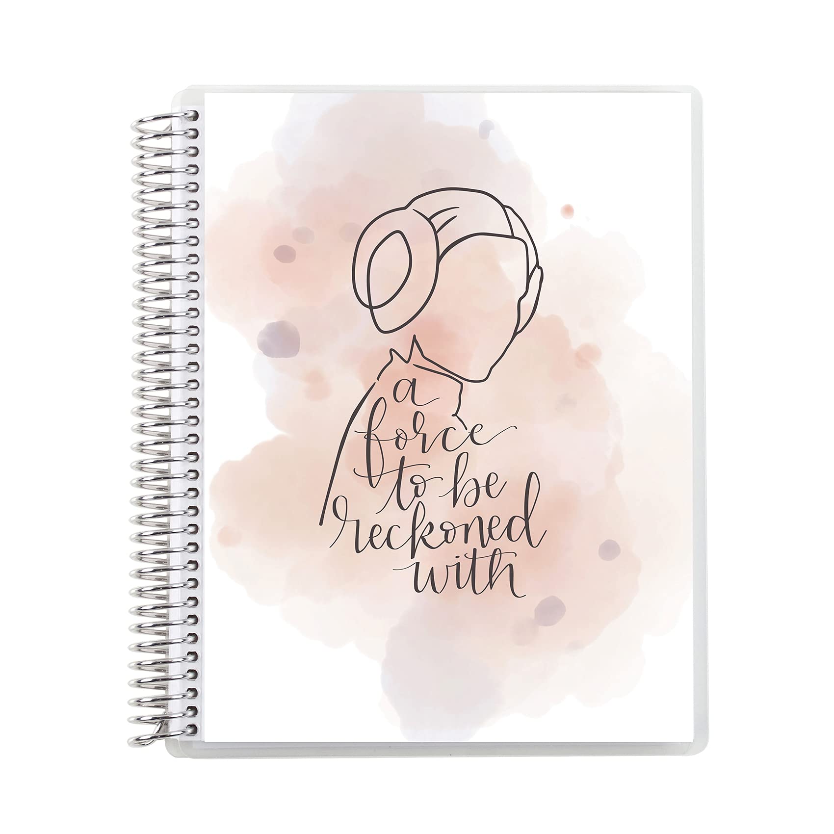 Erin Condren 7" X 9" Spiral Bound College Ruled Notebook - Star Wars Darth Vader Black Vegan Leather, 160 Lined Page Note Taking & Writing Notebook, 80 Lb, Thick Mohawk Paper,