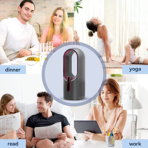 LOMMOL Desk Fan, 11.8 Inch Bladeless Fan Mini Office Fan, USB Table Fan With Comfy Wind, Desk Fan Small Quiet with 3 speeds Touch Control for Office Bedroom Dorm Workday Companion
