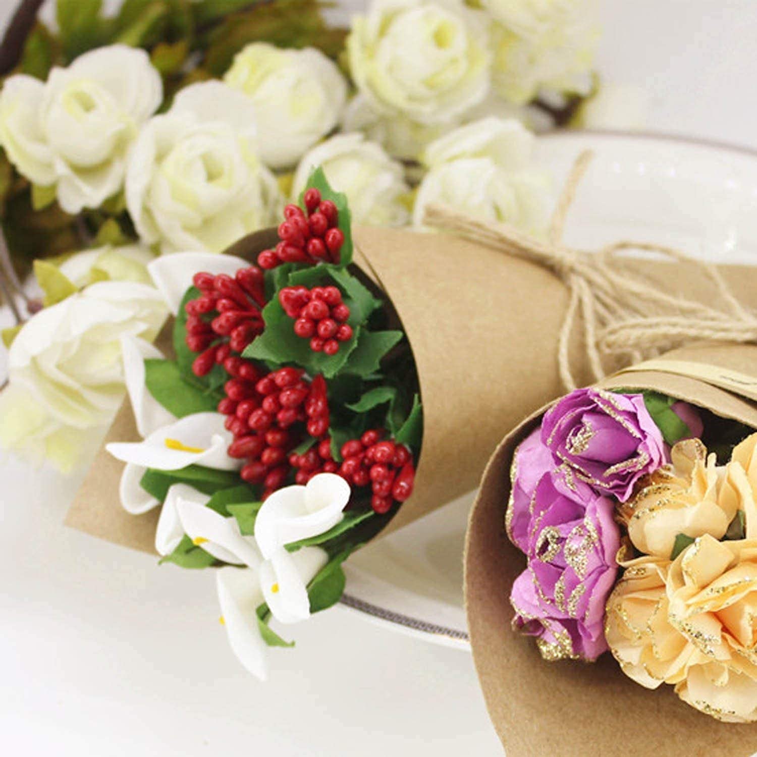 Wedding Confetti Cones, Hsxxf 50PCS Wedding Confetti Holder Stand Box Tray Laser Cut Hollow Confetti Cones Candy Gift Boxes with Hemp Ropes for Wedding Party Decoration